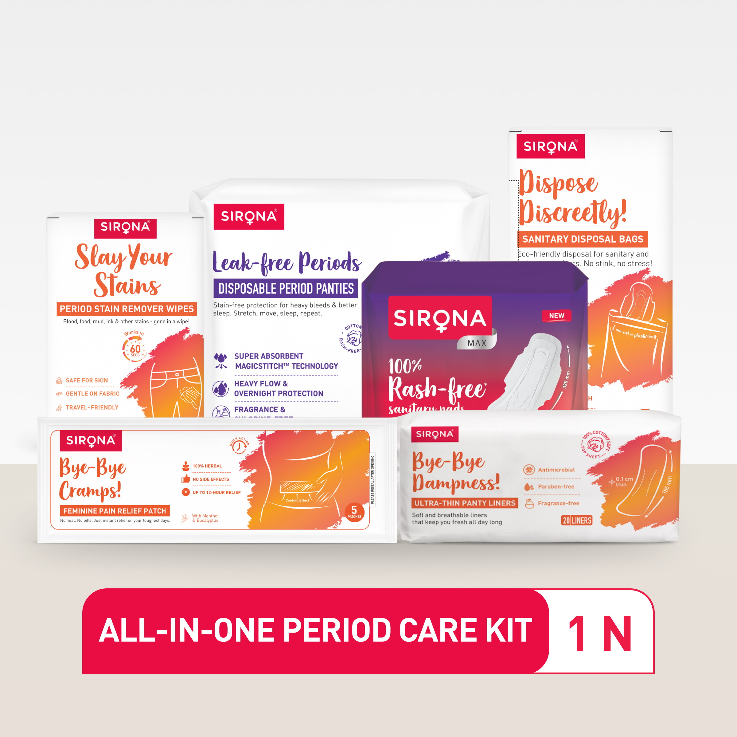 Buy Sirona All-in-One Period Care Kit – Sirona Hygiene Private Limited